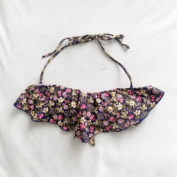 O'Neill | Swim | Oneil Navy Blue Floral Ruffle Bikini Top | Poshmark
